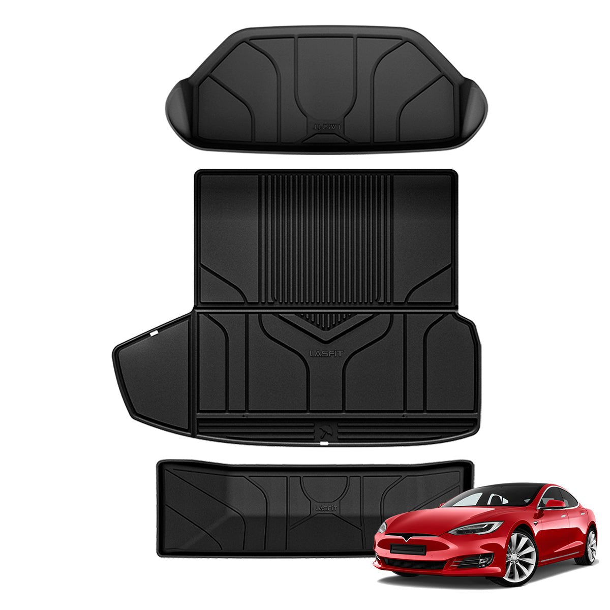 LASFIT LINERS Tesla Model S 2021-2024 Custom Fit Trunk Mat TPE Cargo Liners
