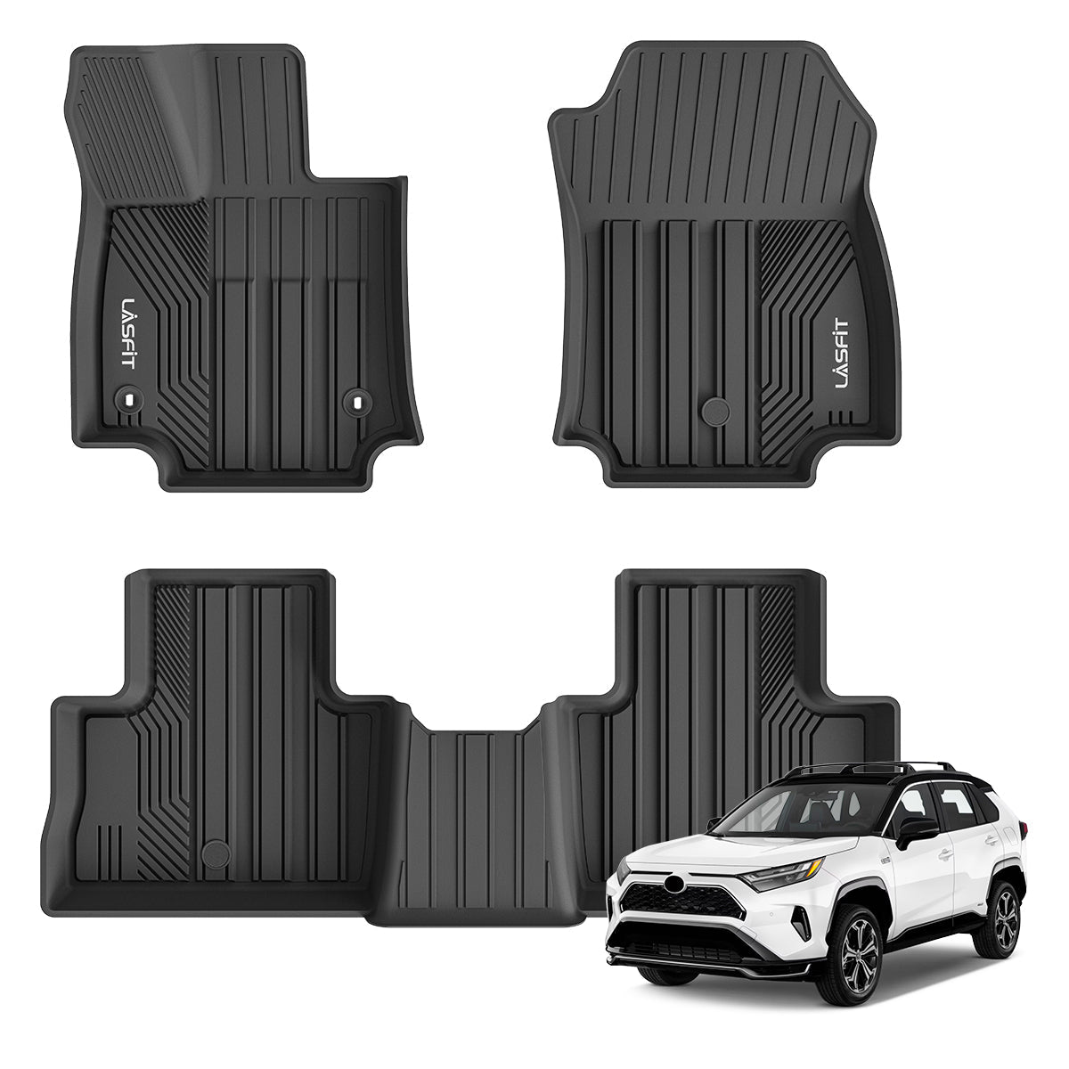 LASFIT LINERS Toyota RAV4 2019-2024 Custom Fit Floor Mats TPE Car Liners