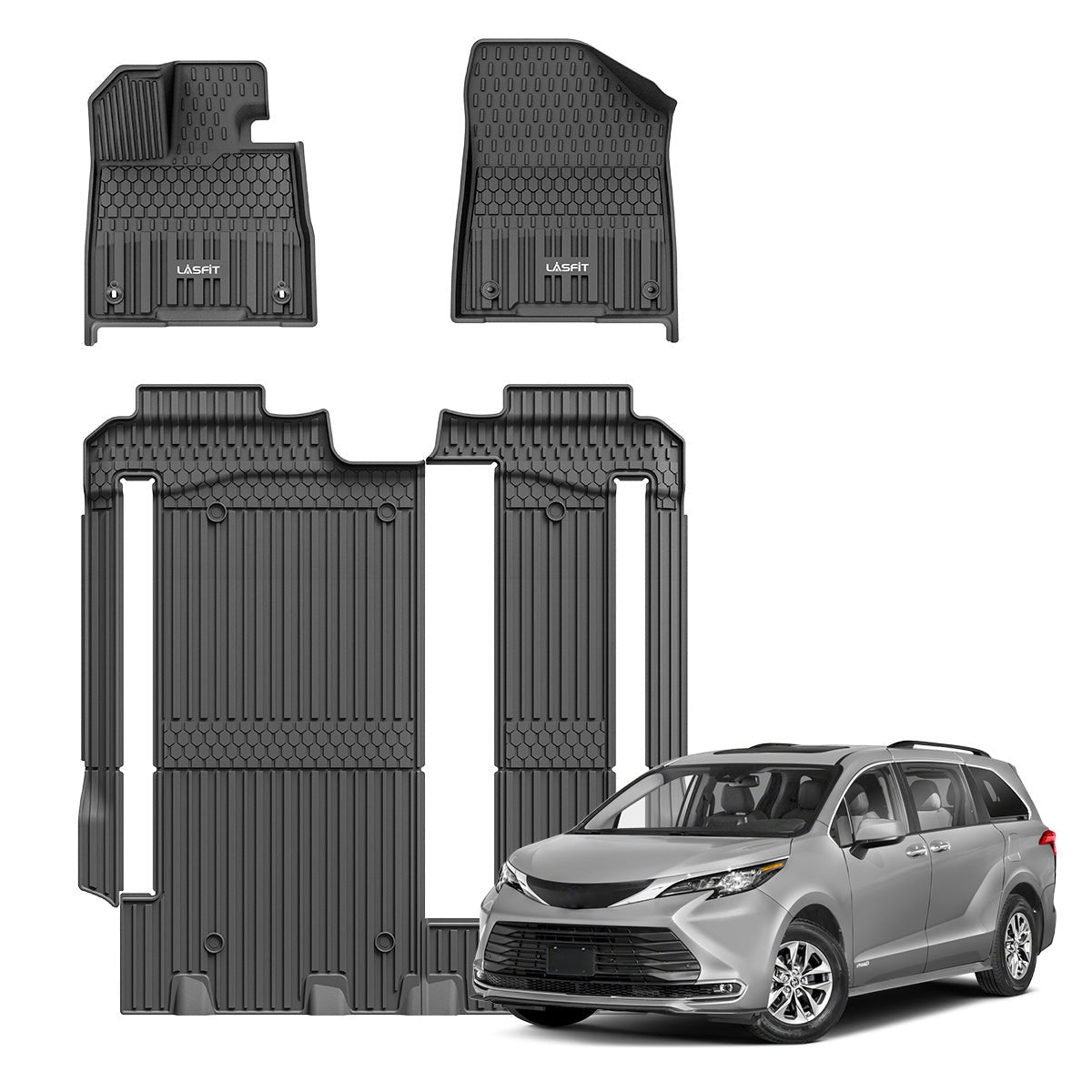 LASFIT LINERS Toyota Sienna 2021-2024 Custom Fit Floor Mats TPE Car Liners